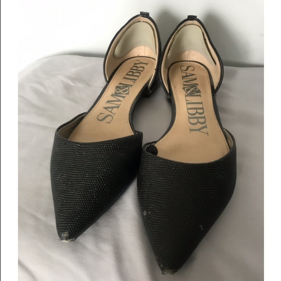 Sam & Libby | Shoes | Sam Libby Pointed Toe Flats Black Silver 85 ...
